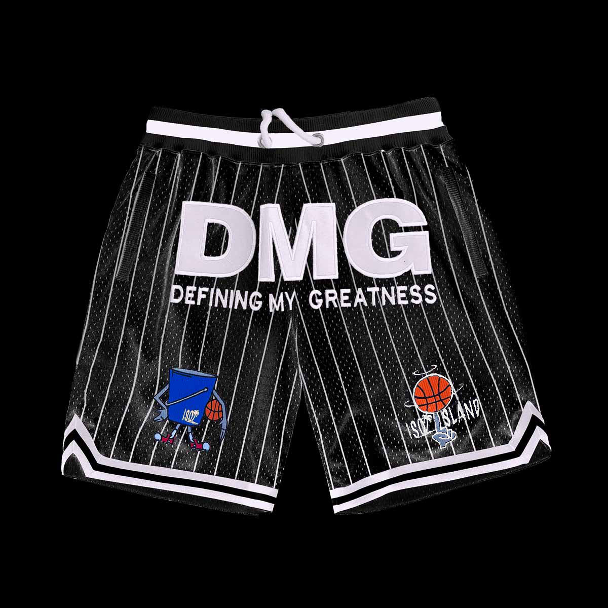DMG Black/White Retro Hoop Shorts – Defining My Greatness